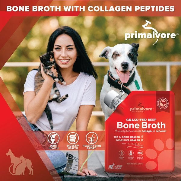 PRIMALVORE Grass-Fed Beef Bone Broth with Collagen & Turmeric Hip ...
