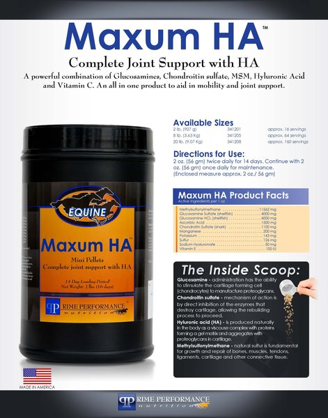 PRIME PERFORMANCE NUTRITION Maxum HA Complete Joint Support Pellets ...