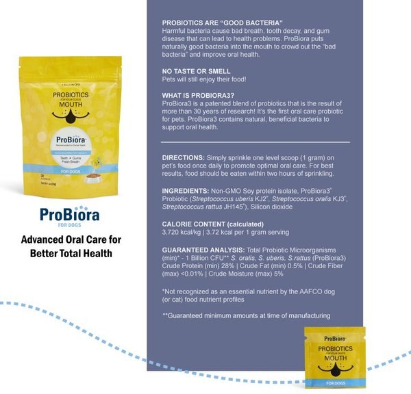 PROBIORA Probiotic Oral Care Dog Supplement, 1-oz bag - Chewy.com