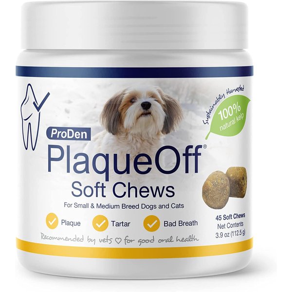 PRODEN PlaqueOff Small/Med Breed Soft Chews Dog Treat, 45 count - Chewy.com