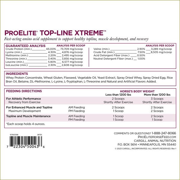 PROELITE Top-Line Xtreme Topline Support Horse Supplement, 15-lb pail ...