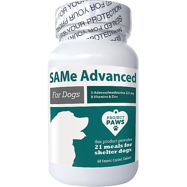 PROJECT PAWS SAM-e Advanced Liver Support Dog Supplement, 60 count ...