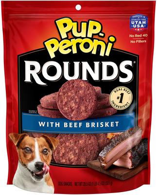 Discontinued - PUP-PERONI Rounds Beef Brisket Dog Treats, 20.5-oz pouch ...