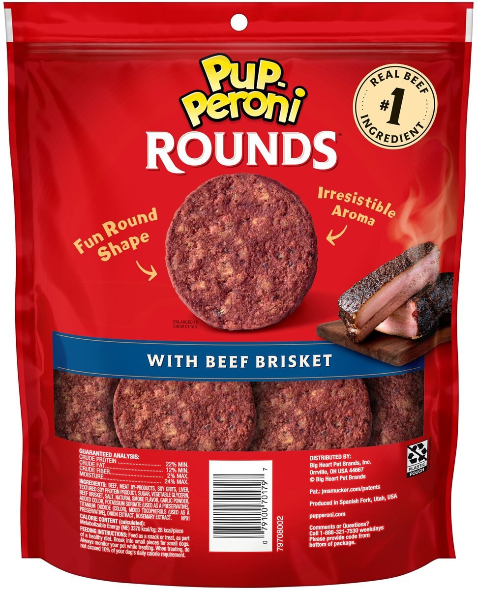 Discontinued - PUP-PERONI Rounds Beef Brisket Dog Treats, 20.5-oz pouch ...