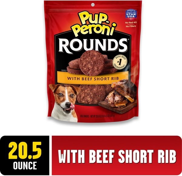 Discontinued - PUP-PERONI Rounds Beef Short Rib Dog Treats, 20.5-oz ...