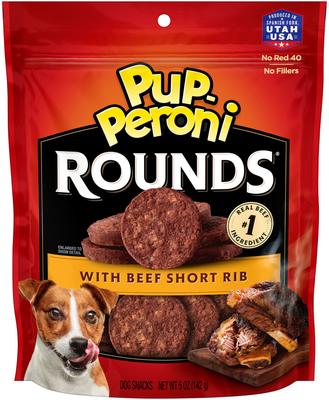 Discontinued - PUP-PERONI Rounds Beef Short Rib Dog Treats, 5-oz bag ...