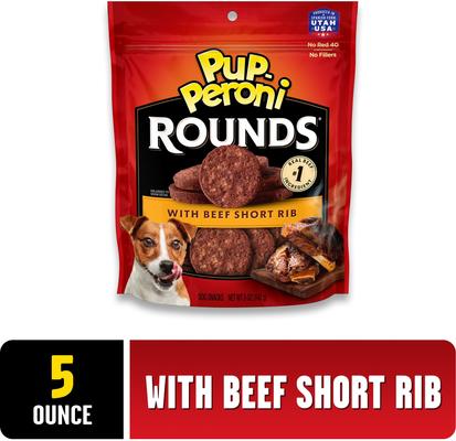 Discontinued - PUP-PERONI Rounds Beef Short Rib Dog Treats, 5-oz bag ...