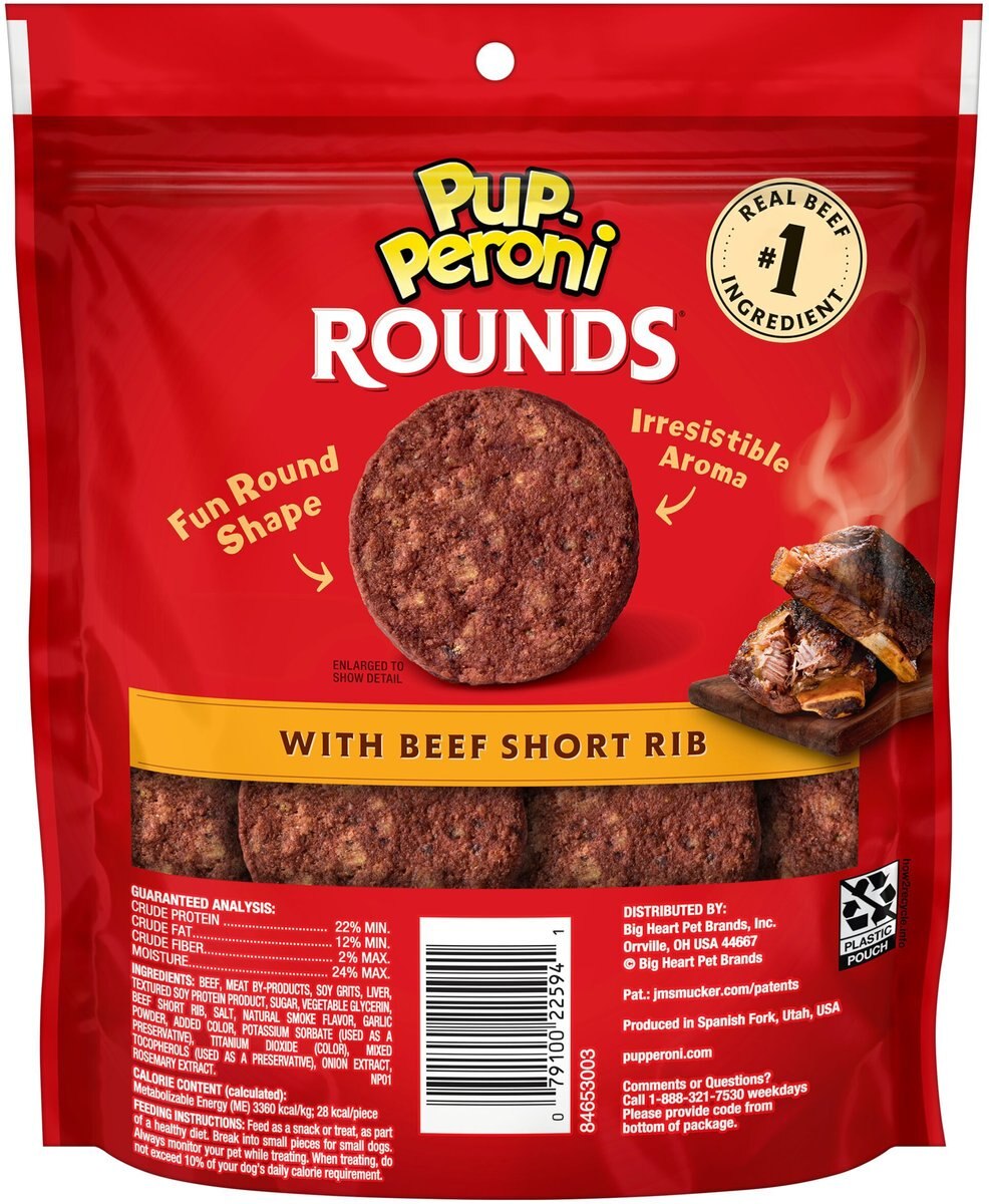 Discontinued - PUP-PERONI Rounds Beef Short Rib Dog Treats, 5-oz bag ...