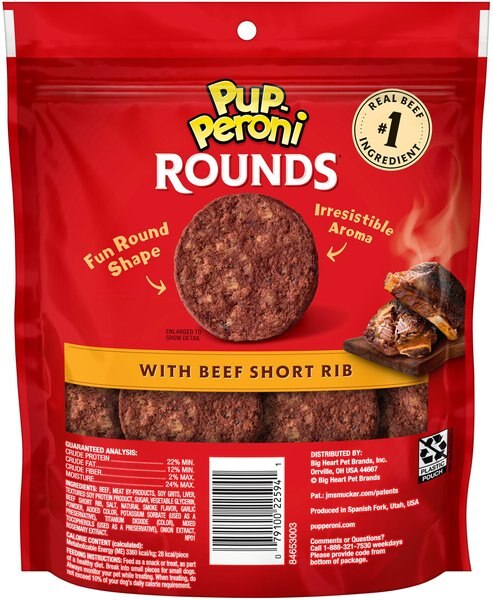 Discontinued - PUP-PERONI Rounds Beef Short Rib Dog Treats, 5-oz bag ...