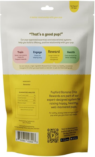 PUPFORD Reward Banana Chips Natural Freeze-Dried Dog Treats, 3-oz bag - Chewy.com