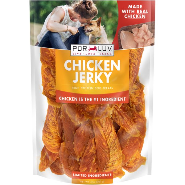 PUR LUV Whole Muscle Chicken Jerky Dog Treats, 32-oz pouch - Chewy.com