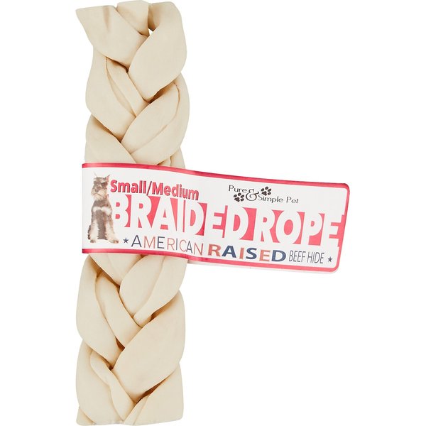 PURE & SIMPLE PET Flat Knotted Rawhide Bone Dog Treat, Small, 1 count ...