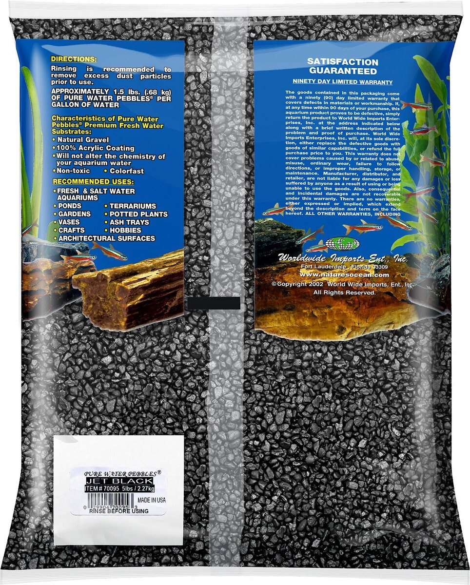 PURE WATER PEBBLES Coated Aquarium Gravel, Jet Black, 5-lb bag - Chewy.com