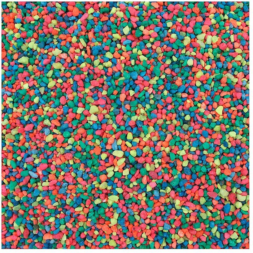 PURE WATER PEBBLES Coated Aquarium Gravel, Neon Rainbow, 5-lb bag ...