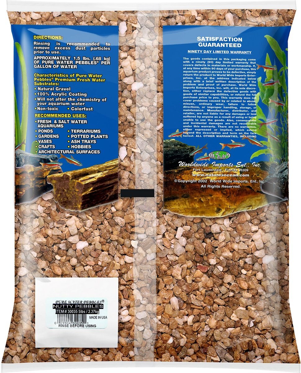 PURE WATER PEBBLES Natural Aquarium Gravel, Nutty Pebbles, 5-lb bag ...
