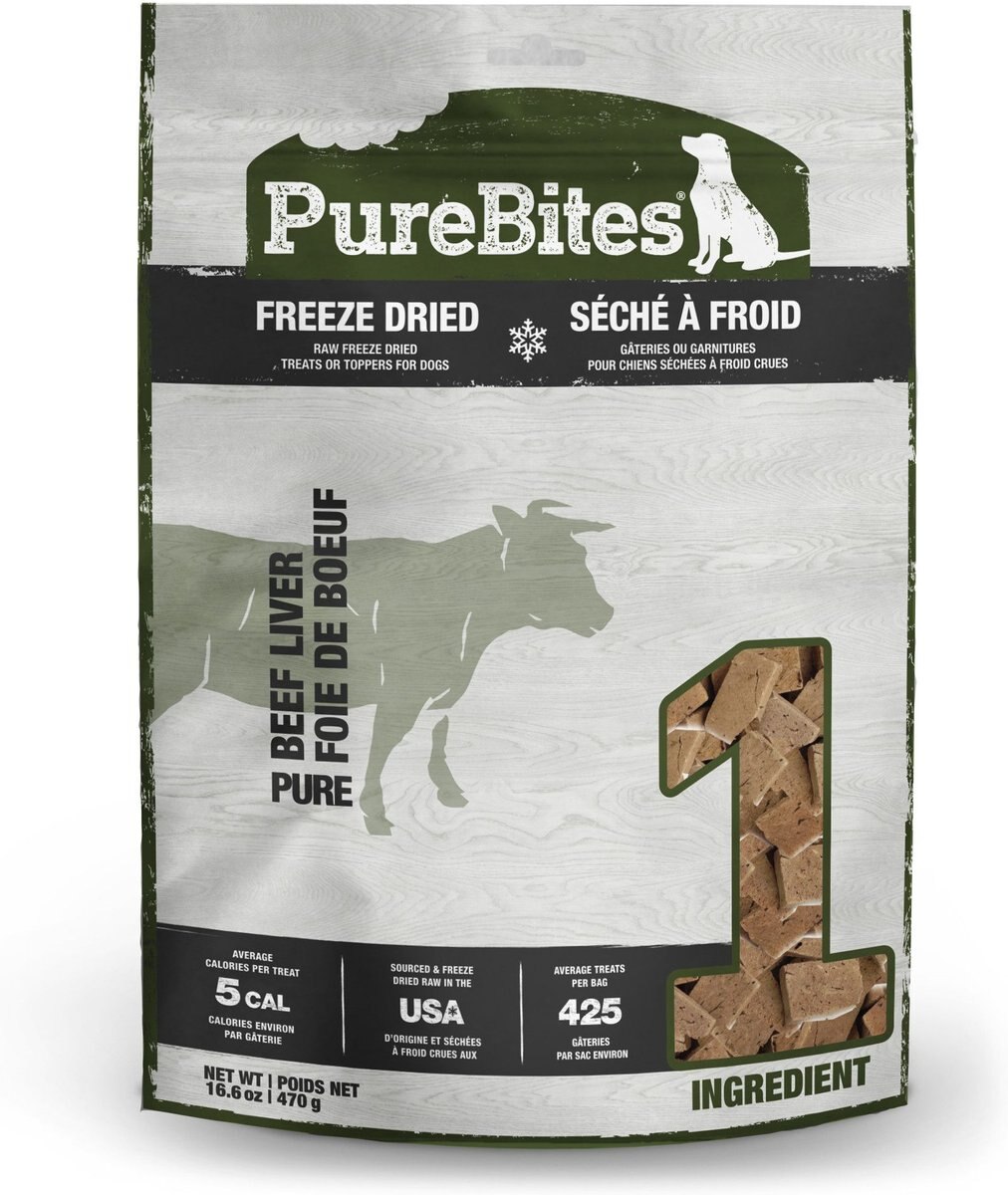 PUREBITES Beef Liver Freeze-Dried Raw Dog Treats, 16.5-oz bag - Chewy.com