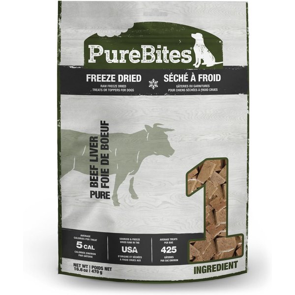 PUREBITES Beef Liver Freeze-Dried Raw Dog Treats, 16.5-oz bag - Chewy.com