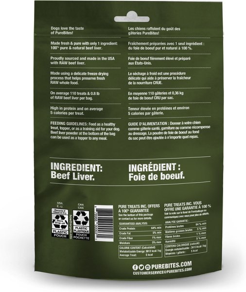 PUREBITES Beef Liver Freeze-Dried Raw Dog Treats, 4.2-oz bag - Chewy.com