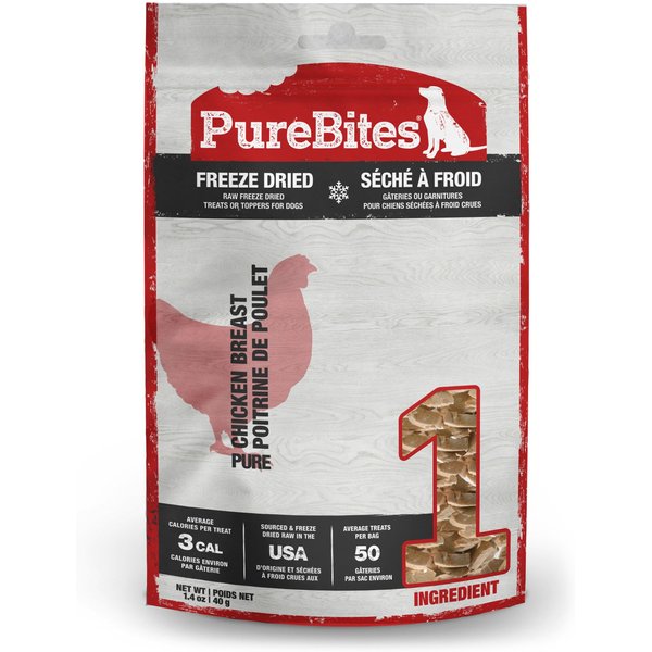 PUREBITES Chicken Breast Freeze-Dried Raw Dog Treats, 1.4-oz bag ...