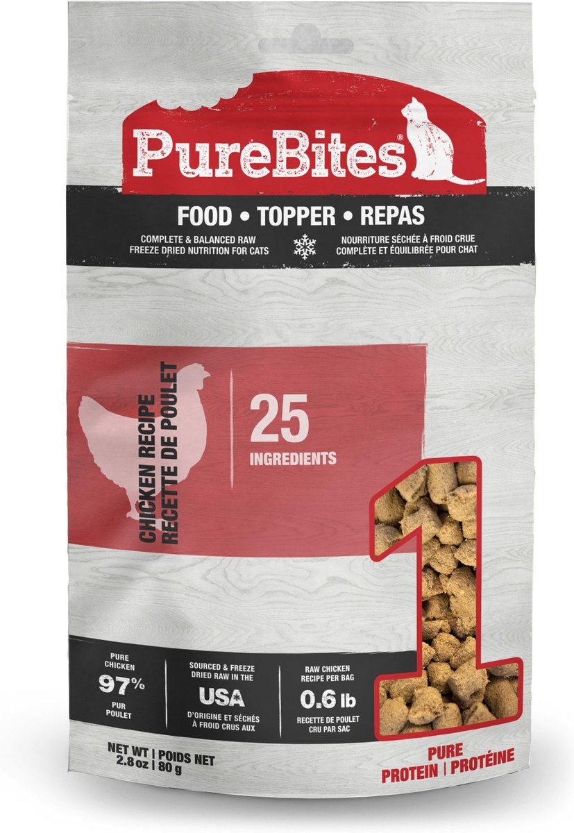 PUREBITES Chicken Freeze-Dried Topper for Cats, 2.8-oz bag - Chewy.com