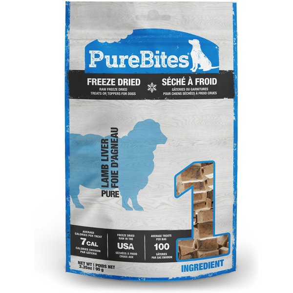 PUREBITES Lamb Liver Freeze-Dried Raw Dog Treats, 3.35-oz bag - Chewy.com