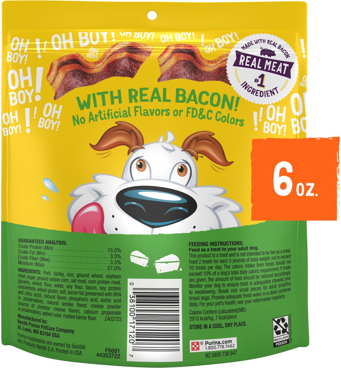 Purina Beggin' Fun Size Bacon & Cheese Flavored Dog Treats, 6-oz pouch ...