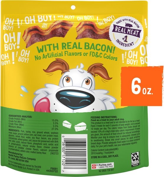 Purina Beggin' Fun Size Bacon & Cheese Flavored Dog Treats, 6-oz pouch ...