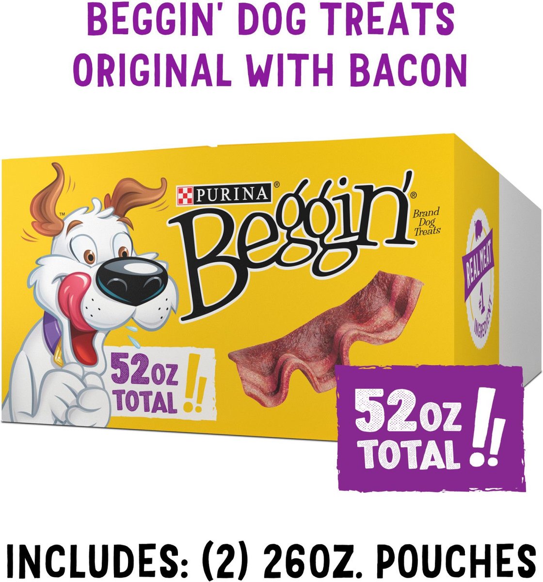 Purina Beggin' Strips Original with Bacon Flavored Dog Treats, 26-oz ...