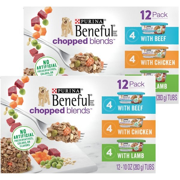 PURINA BENEFUL Chopped Blends Variety Pack Wet Dog Food, 10-oz, case of ...