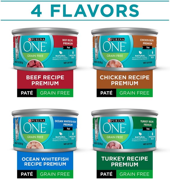 PURINA ONE Grain-Free Variety Pack Natural High Protein Canned Cat Food ...