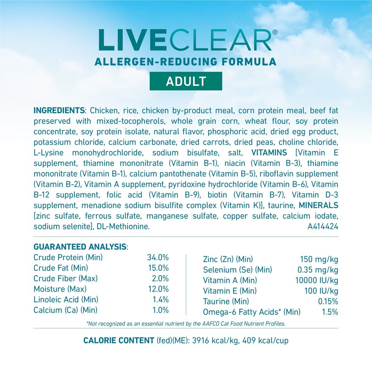 PURINA ONE LiveClear Allergen-Reducing Formula Chicken Flavor Dry Cat ...