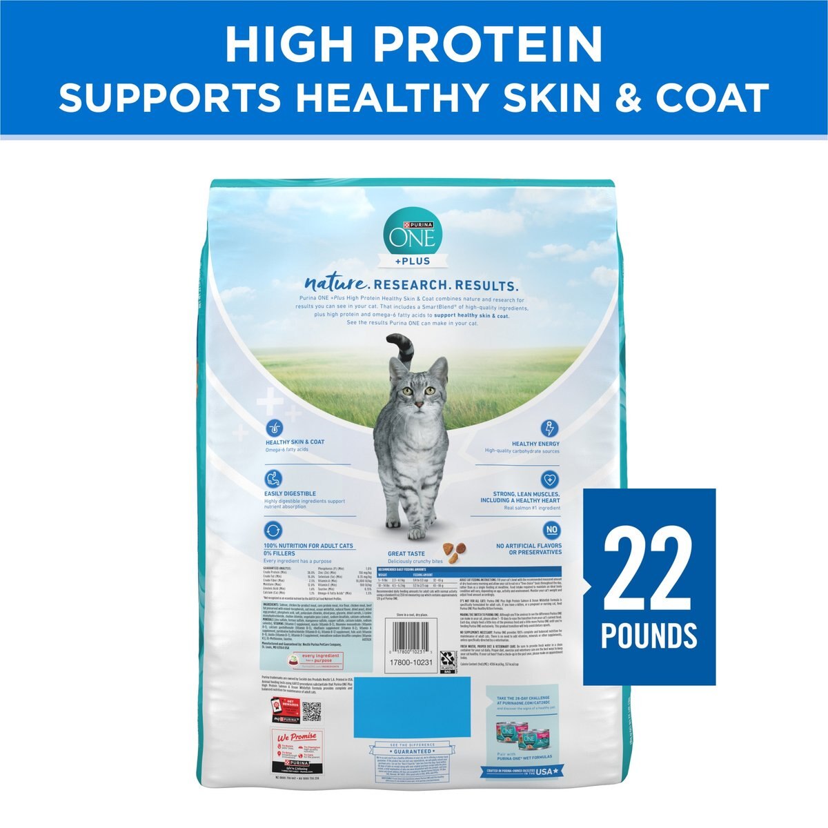 PURINA ONE Plus Skin & Coat Health Formula Natural Salmon & Ocean ...