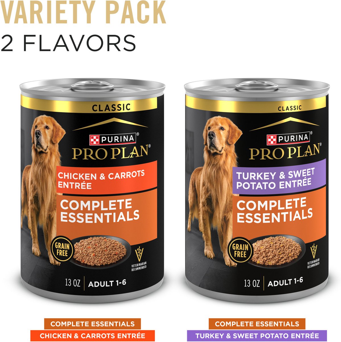 PURINA PRO PLAN Complete Essentials Variety Pack Grain-Free Canned Dog ...