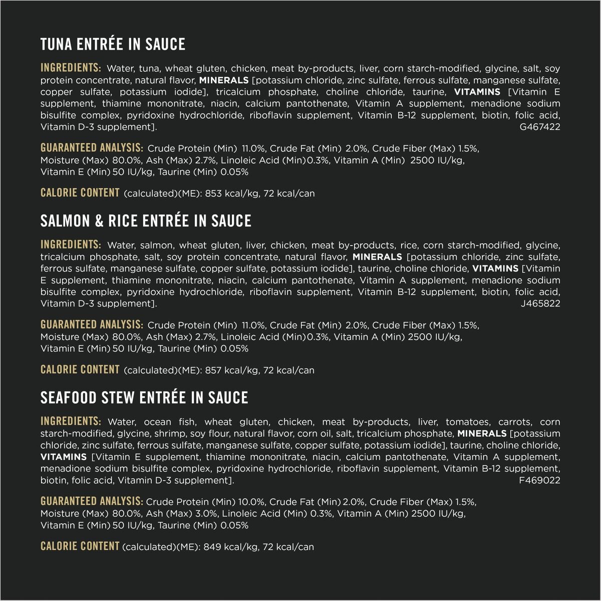 PURINA PRO PLAN Seafood Favorites Variety Pack Canned Wet Cat Food, 3 ...