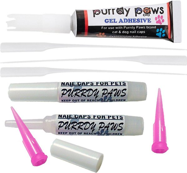 PURRDY PAWS Soft Cat Nail Caps, Pink Glitter, Medium, 40 count - Chewy.com
