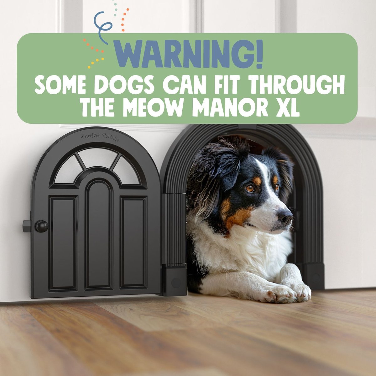 PURRFECT PORTAL Meow Manor Plastic Interior Dog & Cat Door, Black, X ...