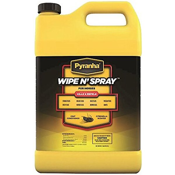 PYRANHA Wipe N' Spray Fly Protection Horse Spray, 1-gallon bottle ...