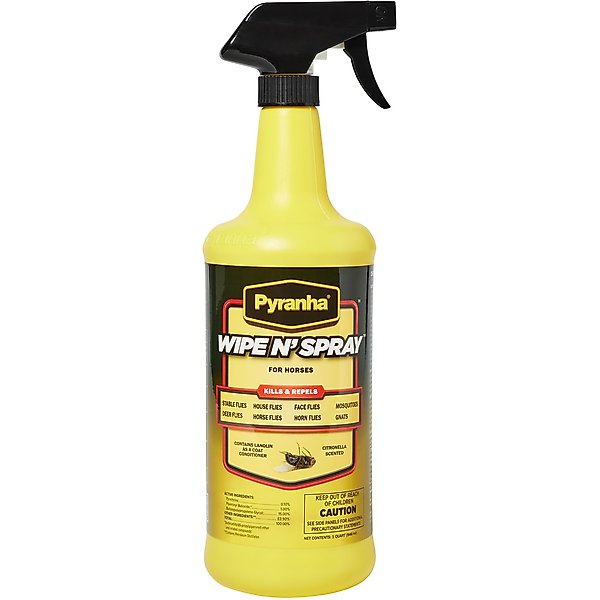 PYRANHA Wipe N' Spray Fly Protection Horse Spray, 32-fl oz bottle ...