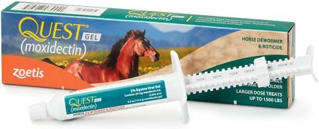 QUEST Gel Moxidectin Dewormer & Boticide for Horses & Ponies, 0.5-fl oz ...
