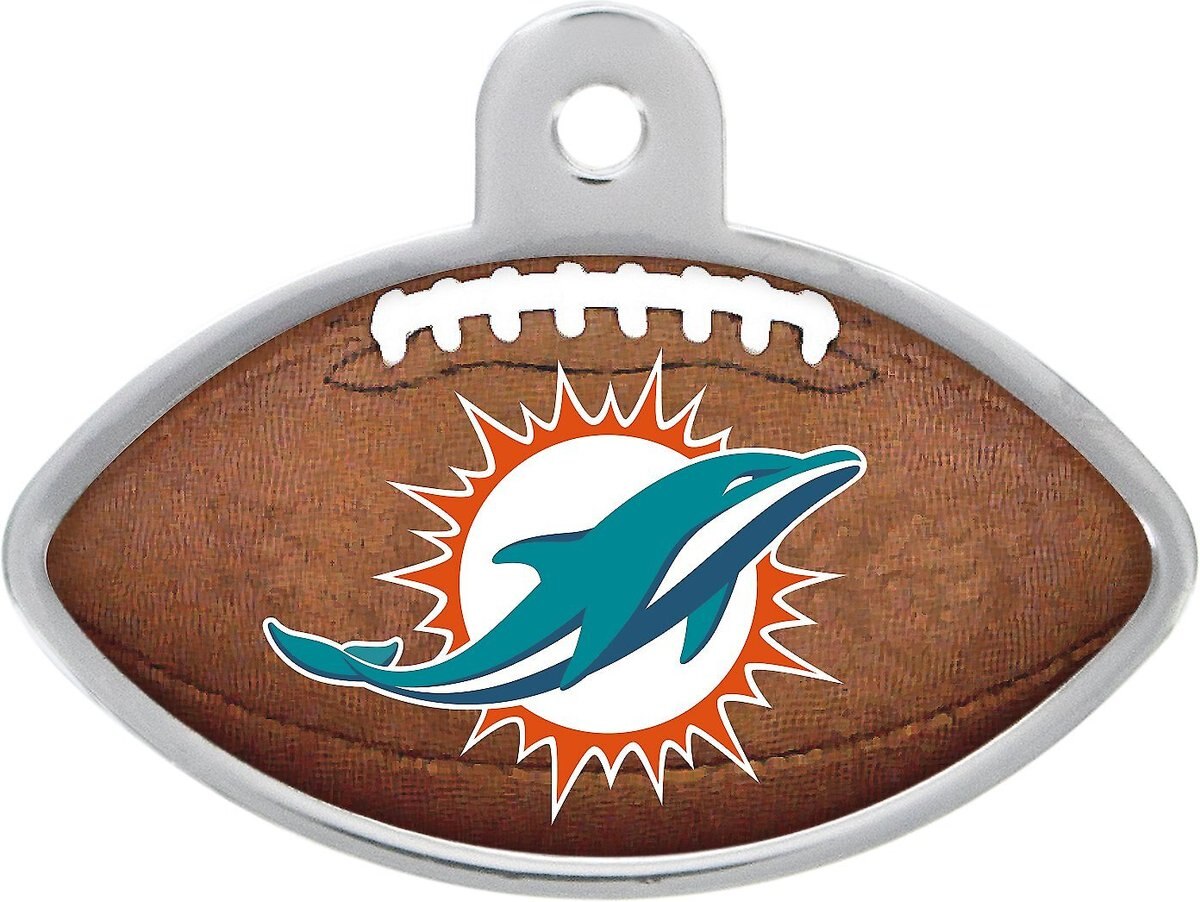 QUICK-TAG NFL Football Personalized Dog & Cat ID Tag, Large, Miami ...