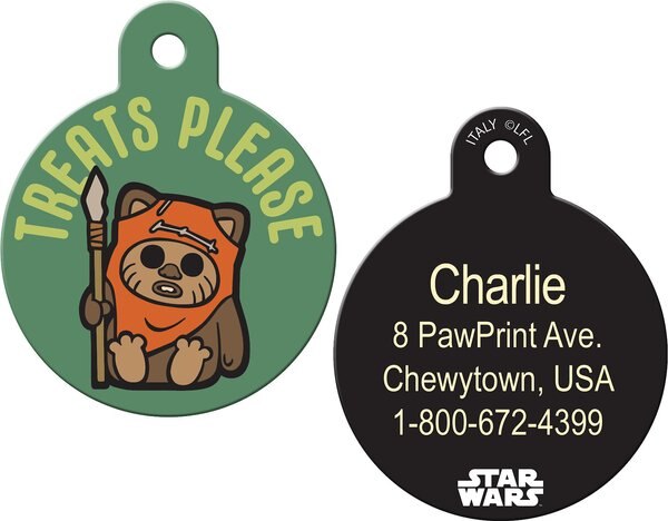 QUICK-TAG Star Wars Ewok Treats Plz Circle Personalized Dog & Cat ID ...