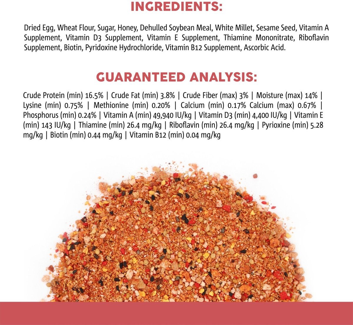 QUIKO Special Red Egg Food Supplement for Red Factor Canaries, 1.1-lb ...