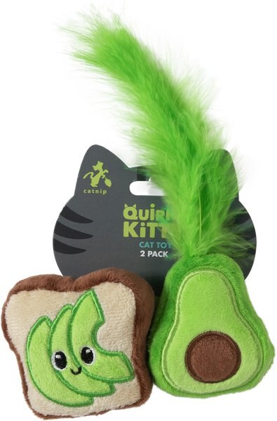 QUIRKY KITTY Avocado Toast Catnip Plush Cat Toy, 2 count - Chewy.com