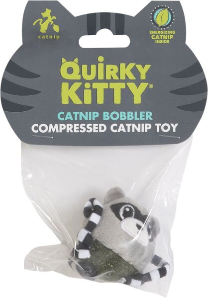 QUIRKY KITTY Rolly Raccoon Catnip Bobbler Cat Toy - Chewy.com