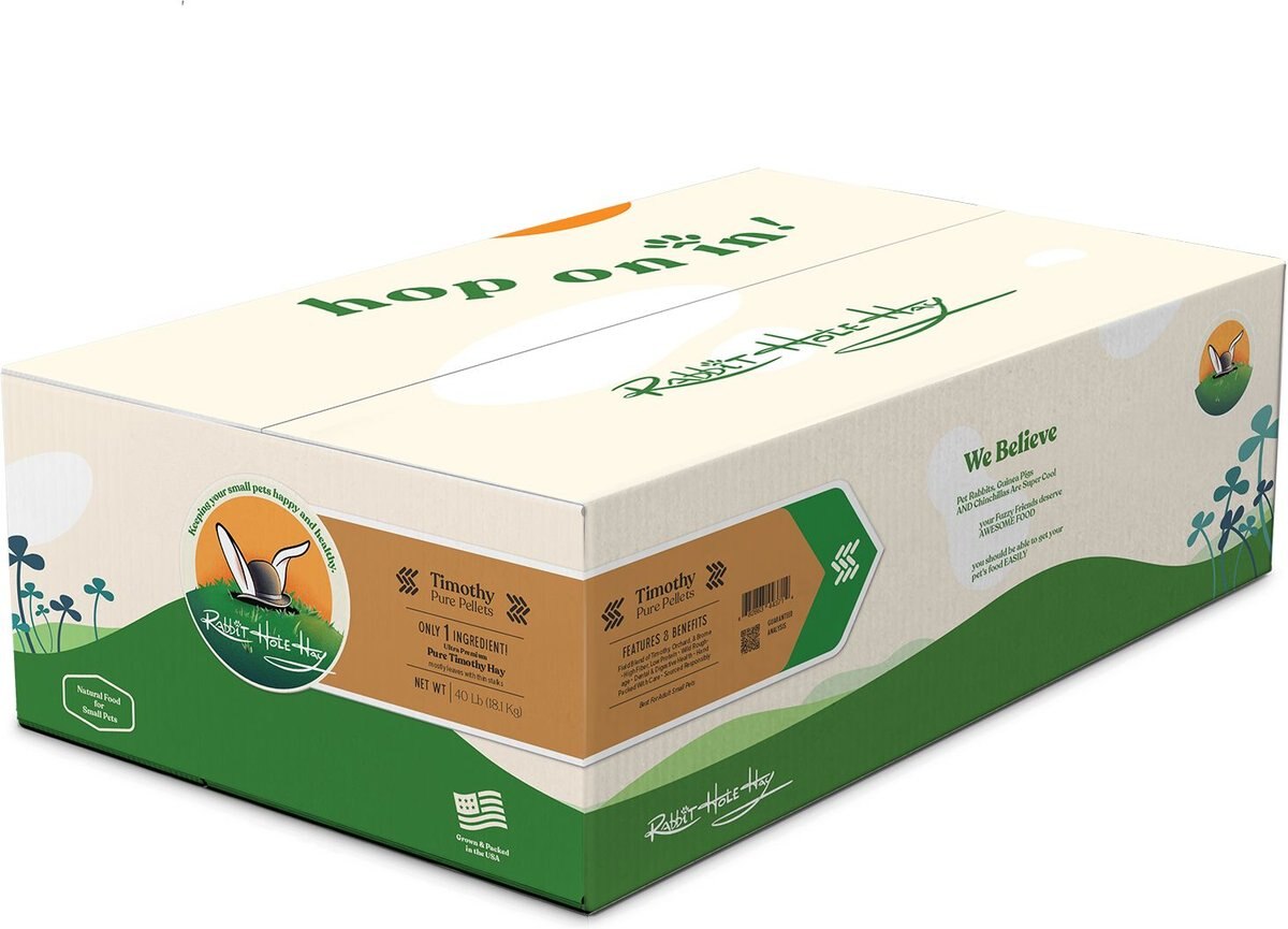 RABBIT HOLE HAY Ultra Premium All Natural Pure Timothy Pellets for ...