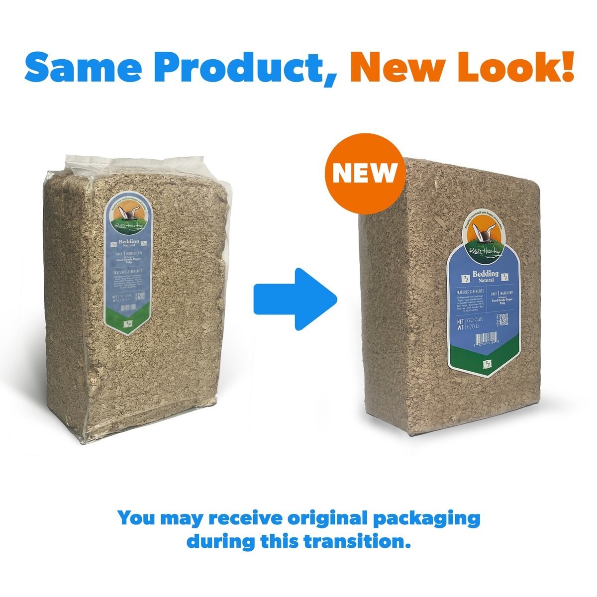 RABBIT HOLE HAY Ultra Premium, Food Grade Paper Bedding for Small Pets ...