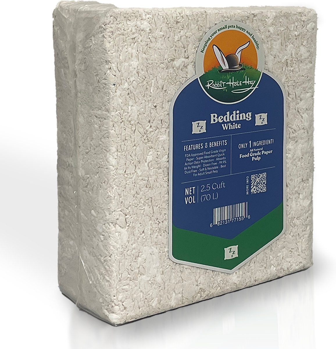RABBIT HOLE HAY Ultra Premium, Food Grade Paper Bedding for Small Pets ...