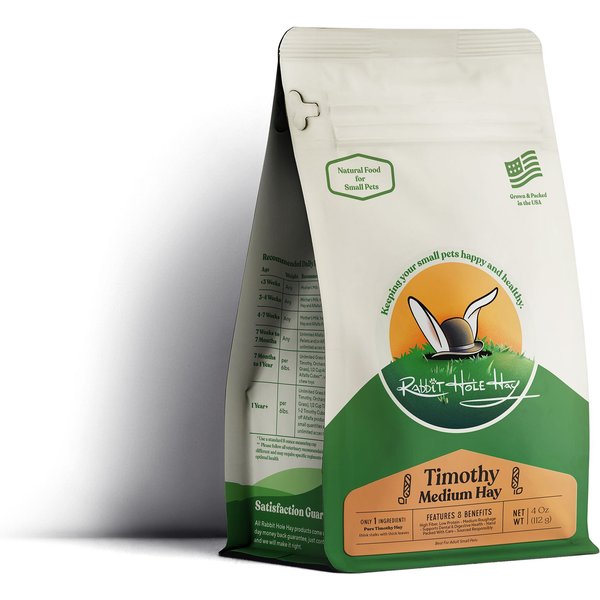 RABBIT HOLE HAY Ultra Premium Hand-Packed Medium Timothy Hay for Small ...