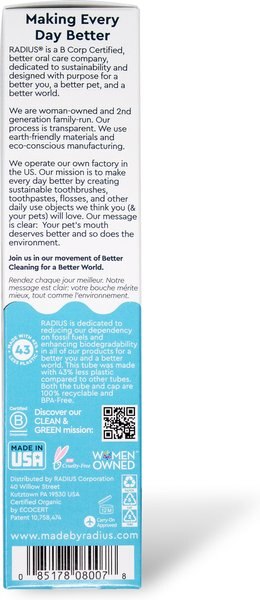 RADIUS USDA Organic Dog Toothpaste, 3-oz bottle - Chewy.com