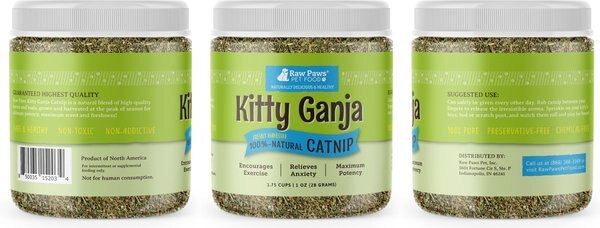 RAW PAWS All-Natural Loose Leaf Cut Catnip for Cats, 1-oz jar - Chewy.com